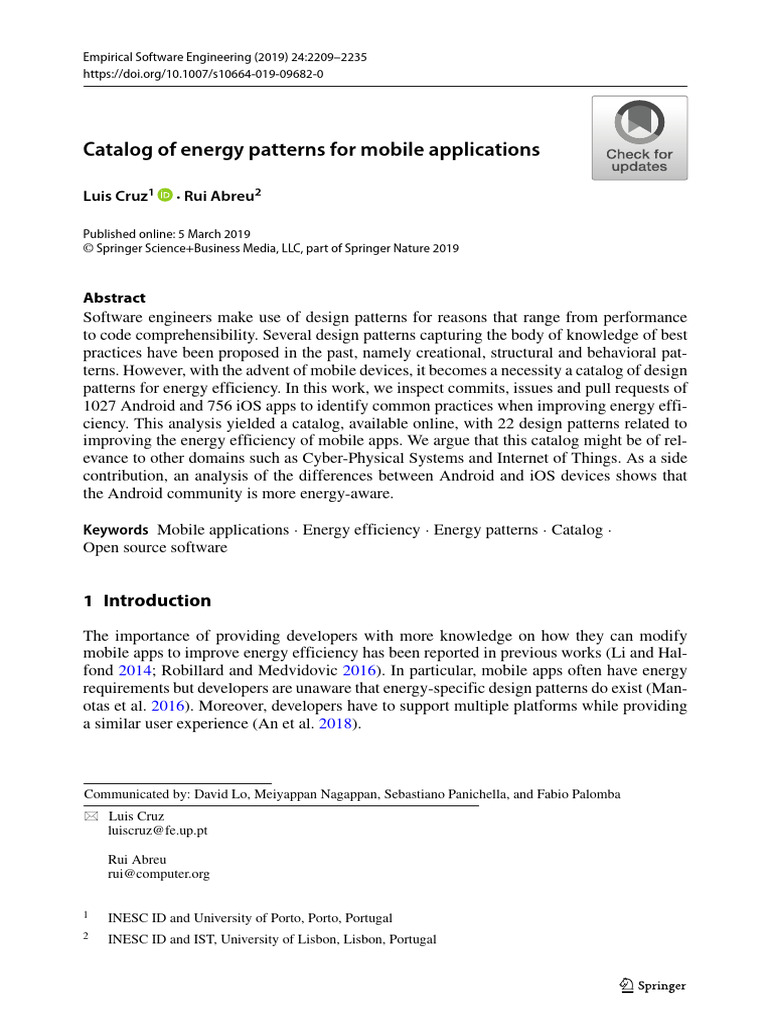 Energy Patterns Luis Cruz | PDF | Mobile App | Ios