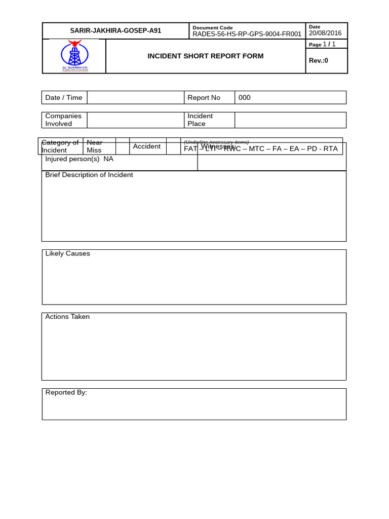 Incident Short Report | PDF