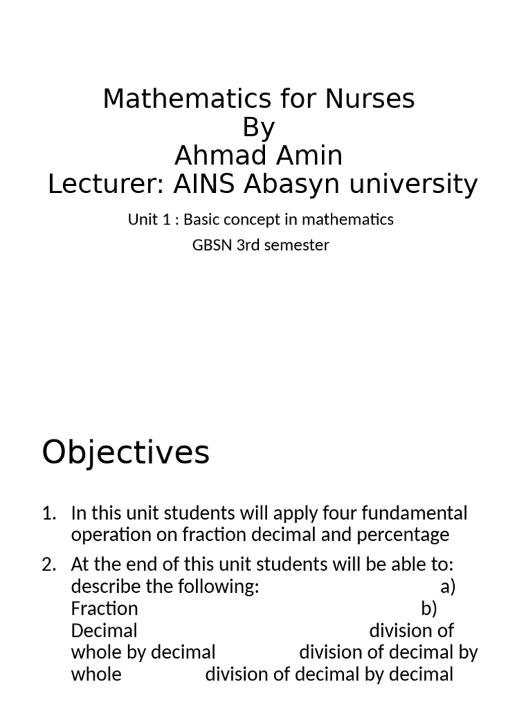 Mathematics - Unit 1 | PDF | Odds | Percentage