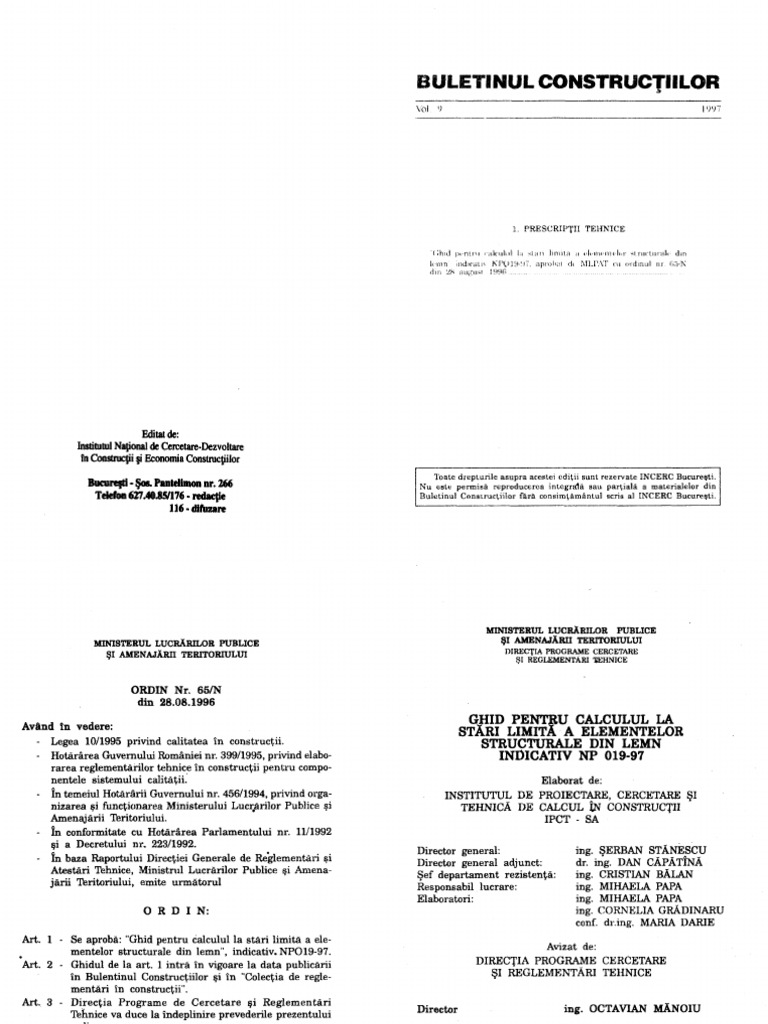 Elemente Structurale Din Lemn V9 - 1997 | PDF