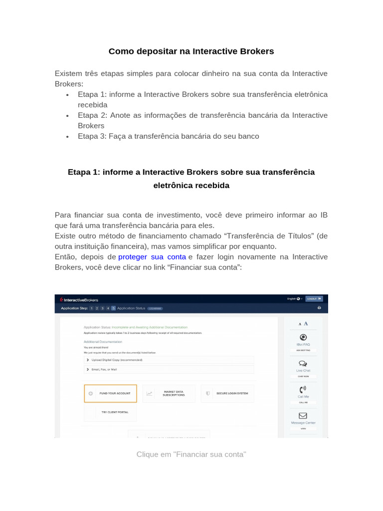 IKBR - Como Depositar Na Interactive Brokers | PDF | Dinheiro | Bancos