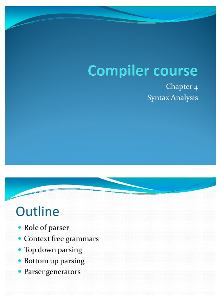 Chapter 4 - Syntax Analysis | PDF | Parsing | Language Mechanics Chapter 4 - Syntax Analysis | PDF | Parsing | Language Mechanics
