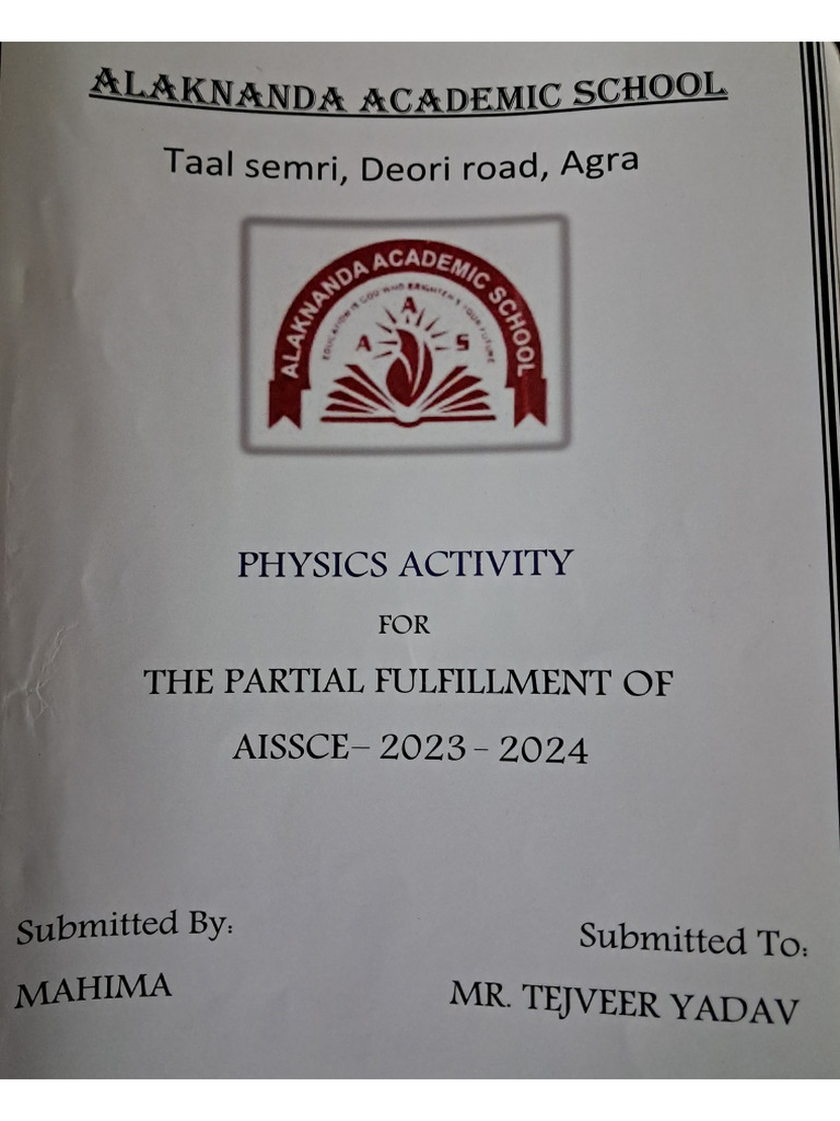 Physics Project Sample For Cbse | PDF