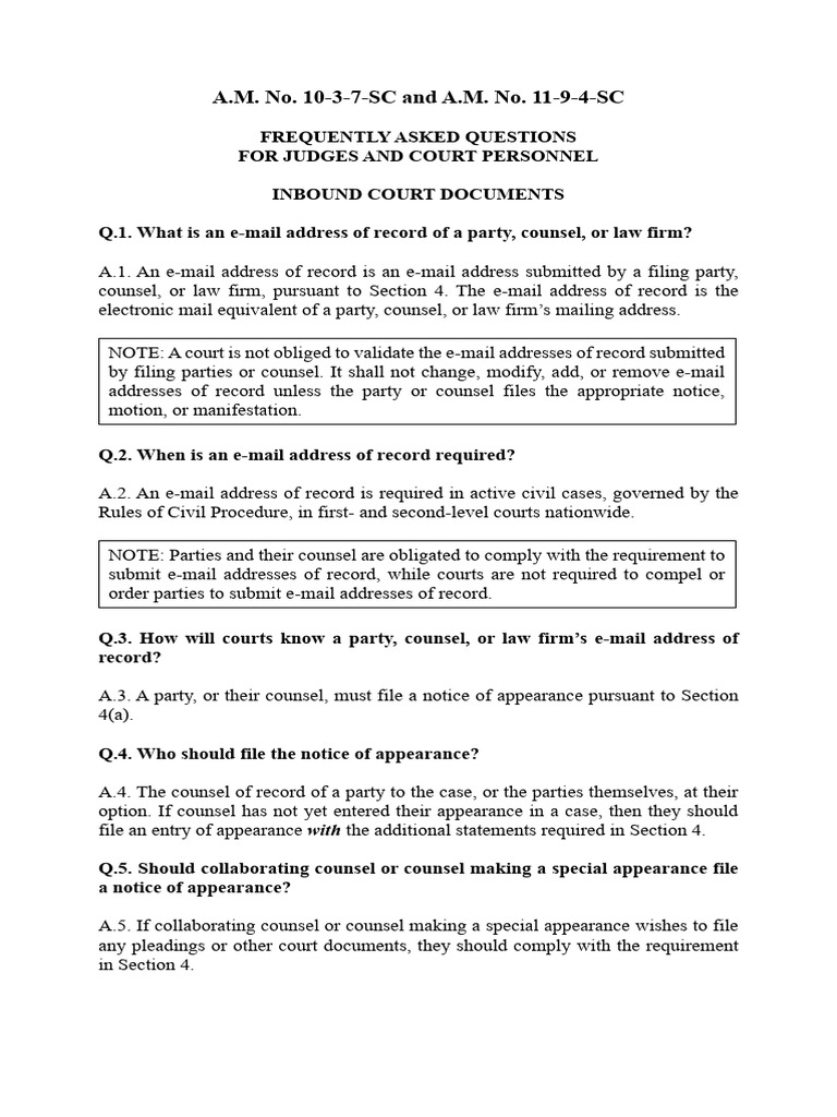 Understanding Inbound E-Filing Requirements | PDF | Pleading | Public Law