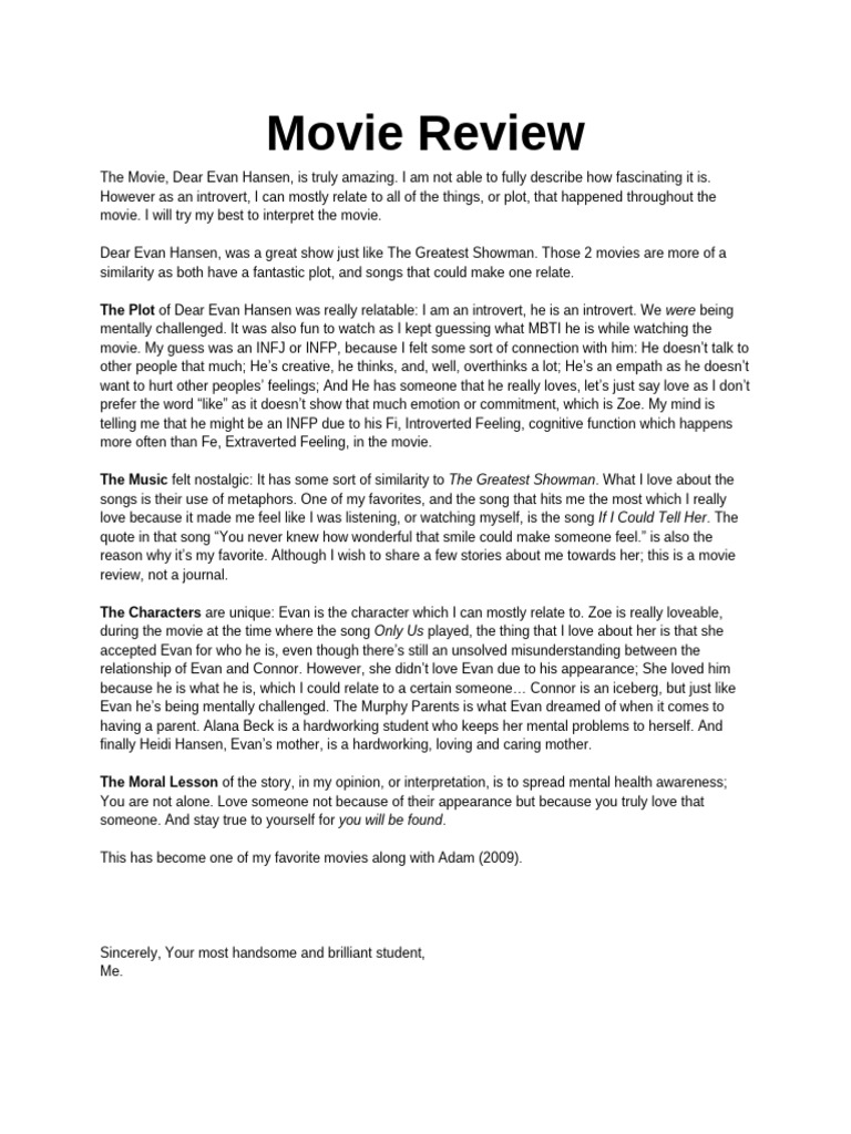 Movie Review | PDF | Psychology