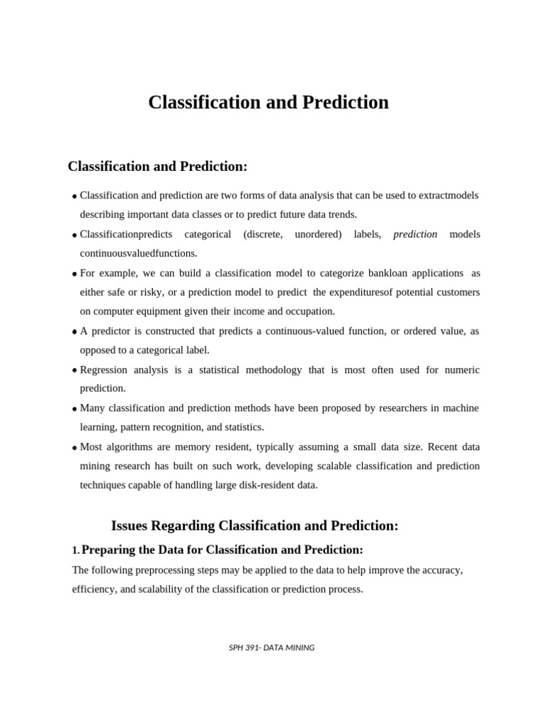 Classification and Prediction | PDF | Linear Regression | Regression ...