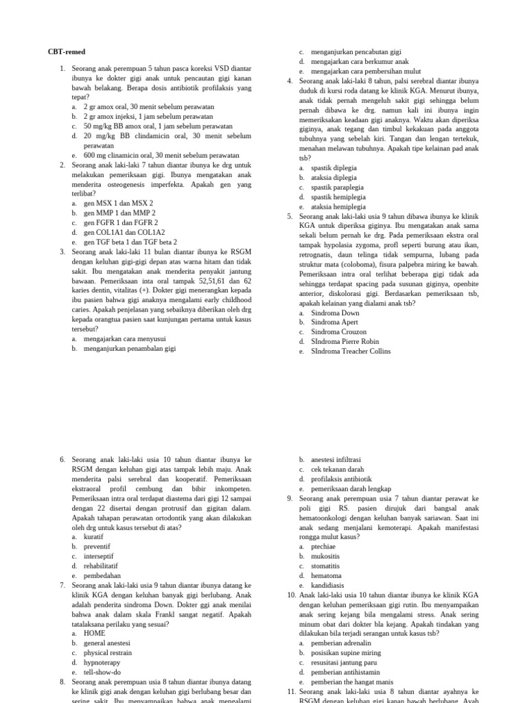 Soal CBT-OSCE Cobtoh Kga | PDF