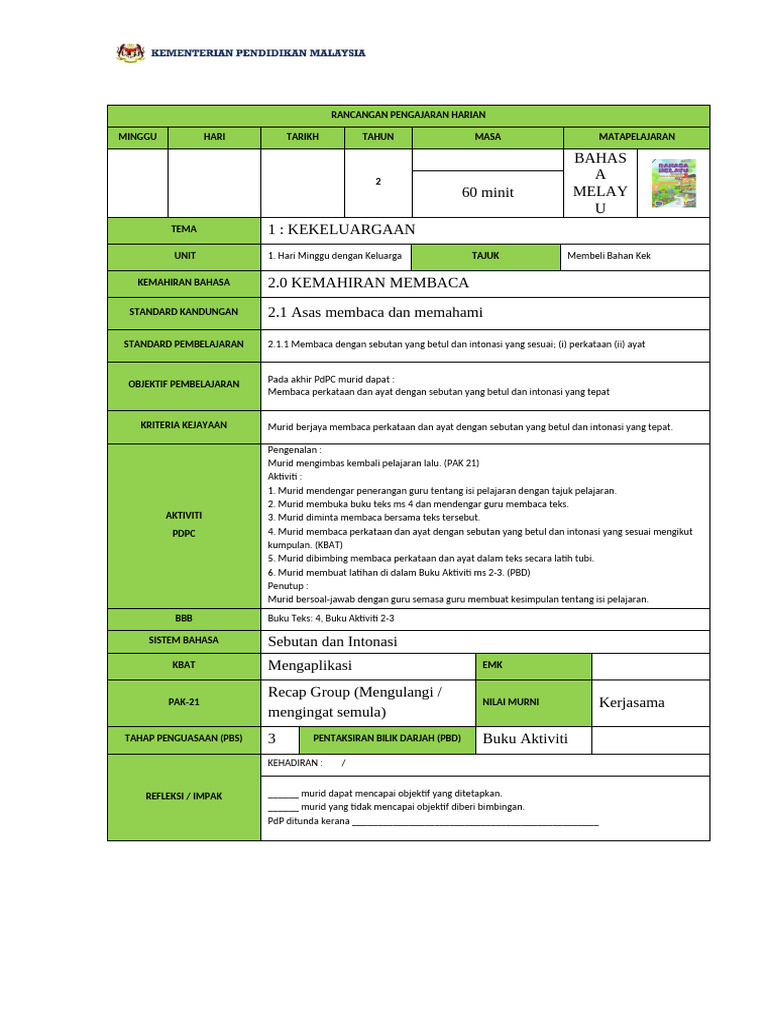 RPH BM THN 2-Unit 1 (M2) | PDF