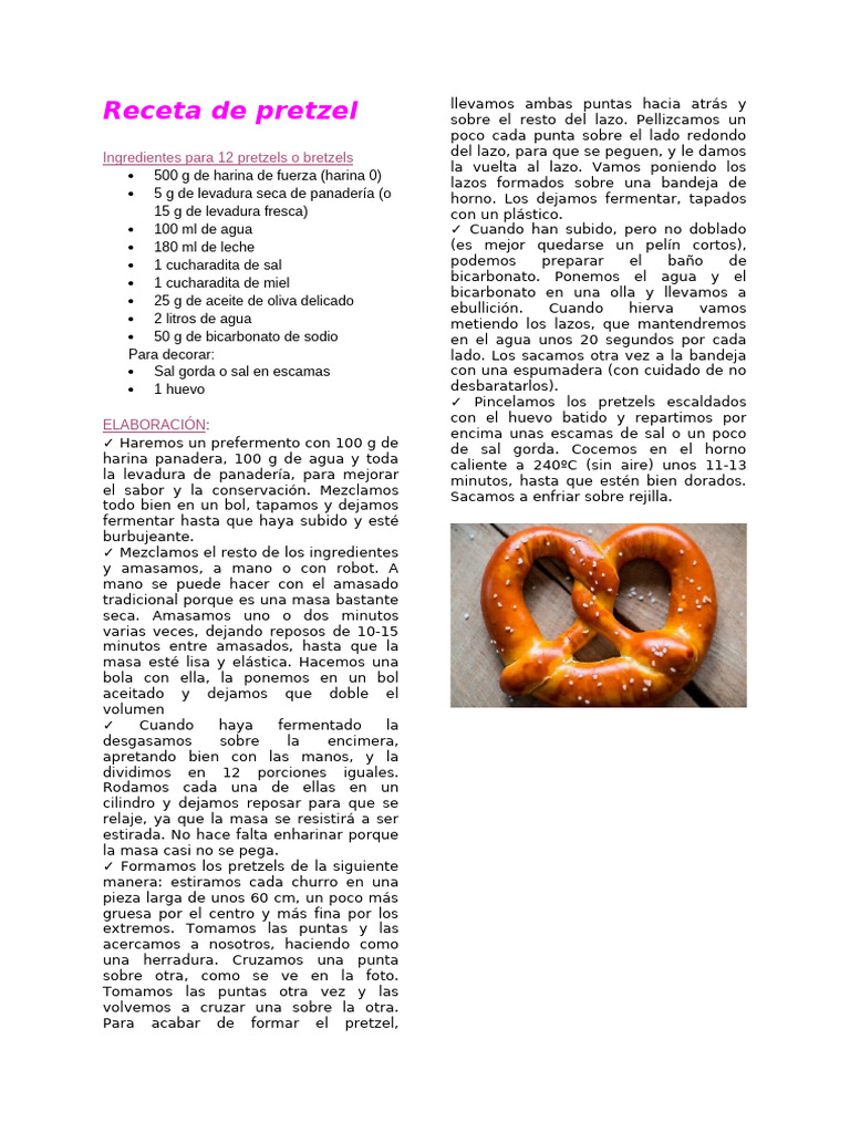Receta Preztel | PDF | Panes | sal