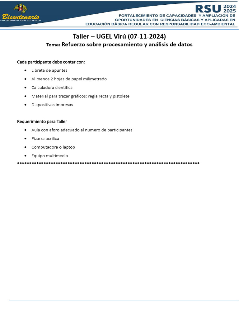 RSU - 2024-2025 para Taller Datos - UGEL Virú | PDF