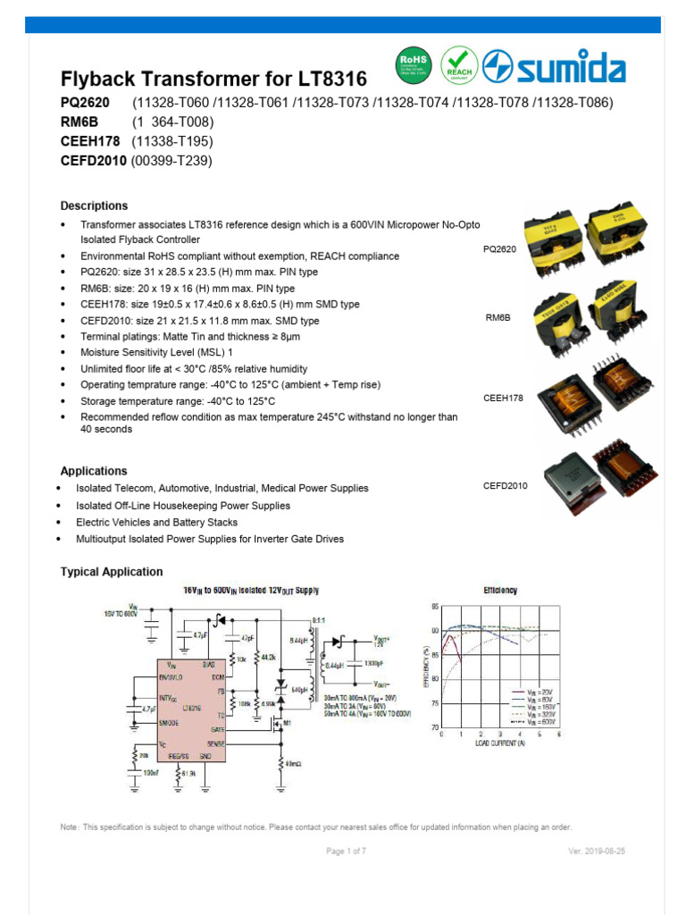 LT8316 PQ2620 Datasheet Ver.20190825 | PDF