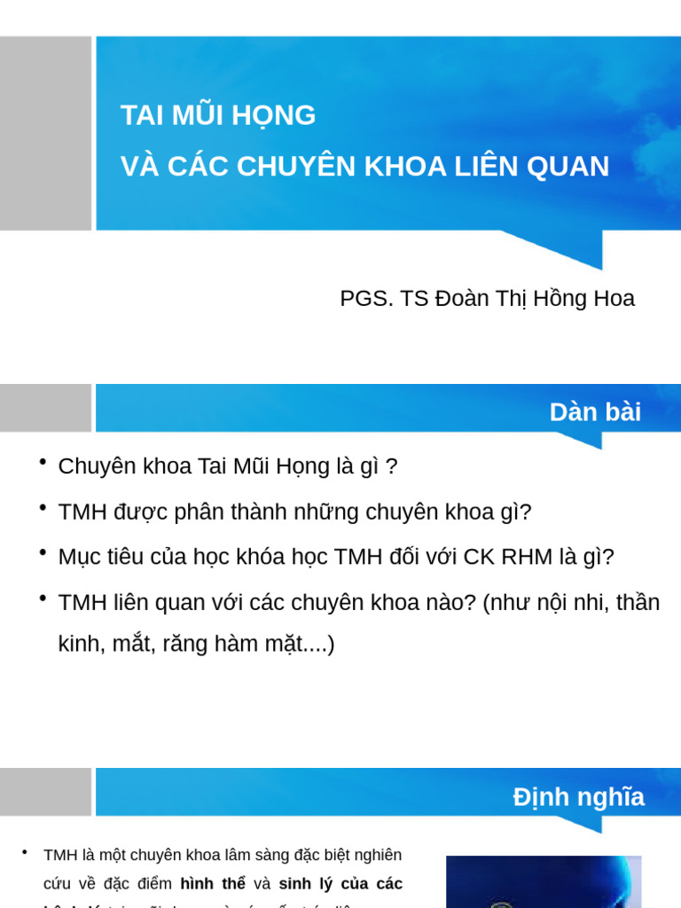 TMH Và Các Chuyên Khoa Liên Quan - Otolaryngology and Its Related ...