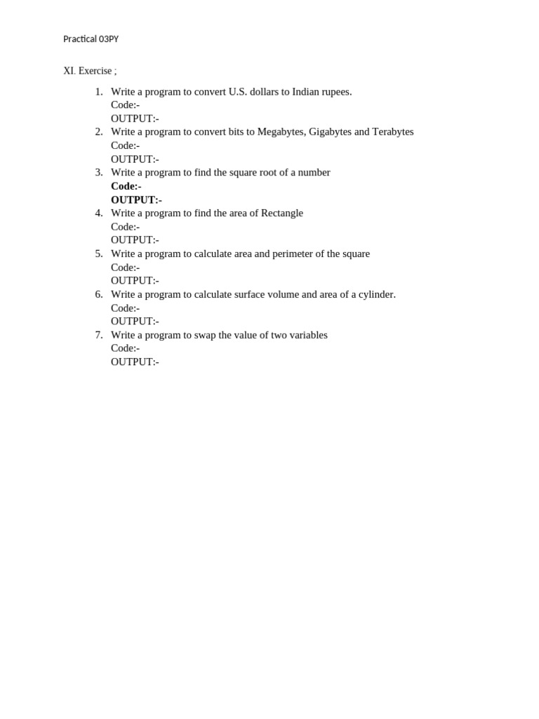 Practical 03 Py | PDF