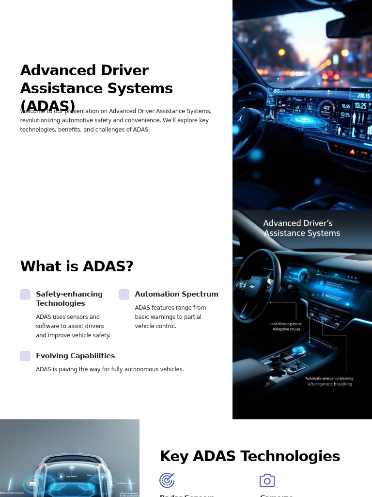 Advanced Driver Assistance Systems ADAS | PDF | Automotive Technologies | Vehicle Technology