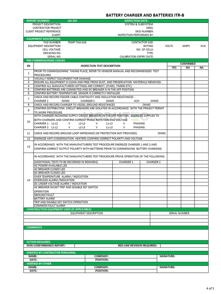 checklists-DKKN 6 | PDF | Battery Charger | Electrical Engineering