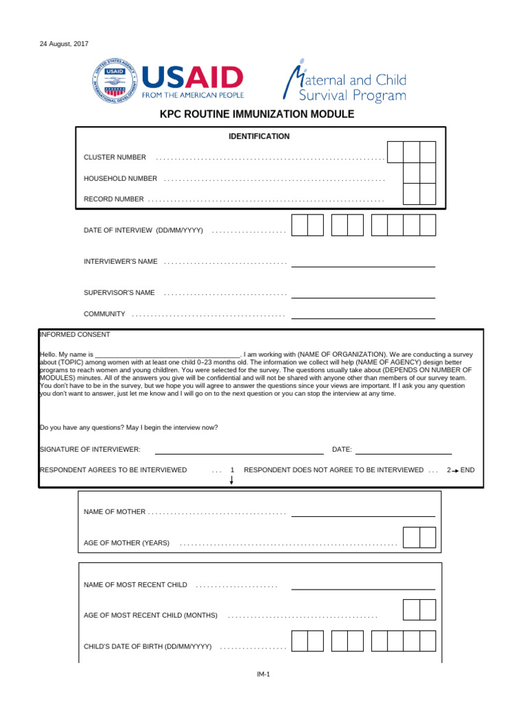 Immunization Questionnaire | PDF | Drugs | Public Health
