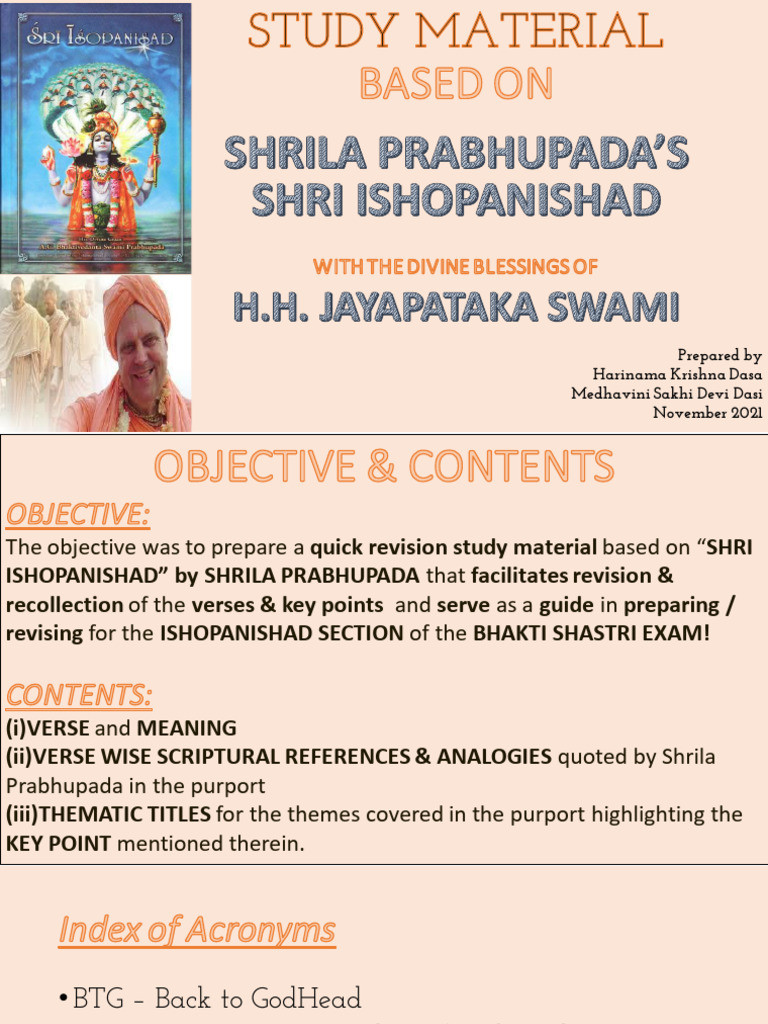 Sri Ishopanishad Revision Material | PDF | Vedas | Brahman