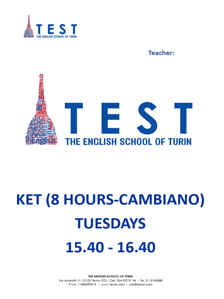 Ket (8 Hours-Cambiano) | PDF