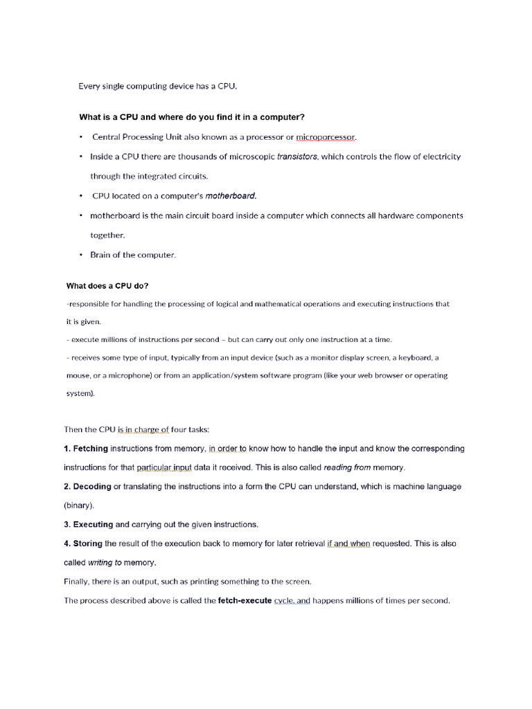 CPU Ppt-Doc CS | PDF