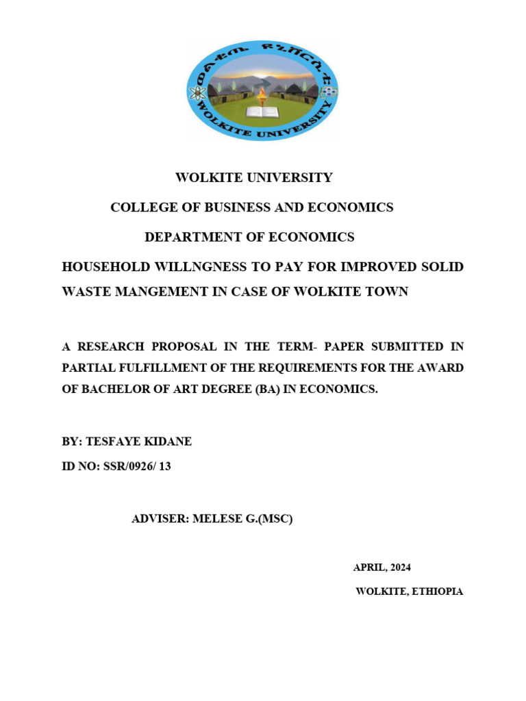 Tesfaye Kidane (1) Final Thesis (Print) | PDF | Waste Management ...