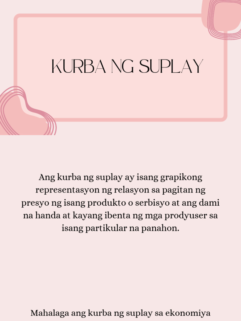 Kurba NG Suplay PDF | PDF