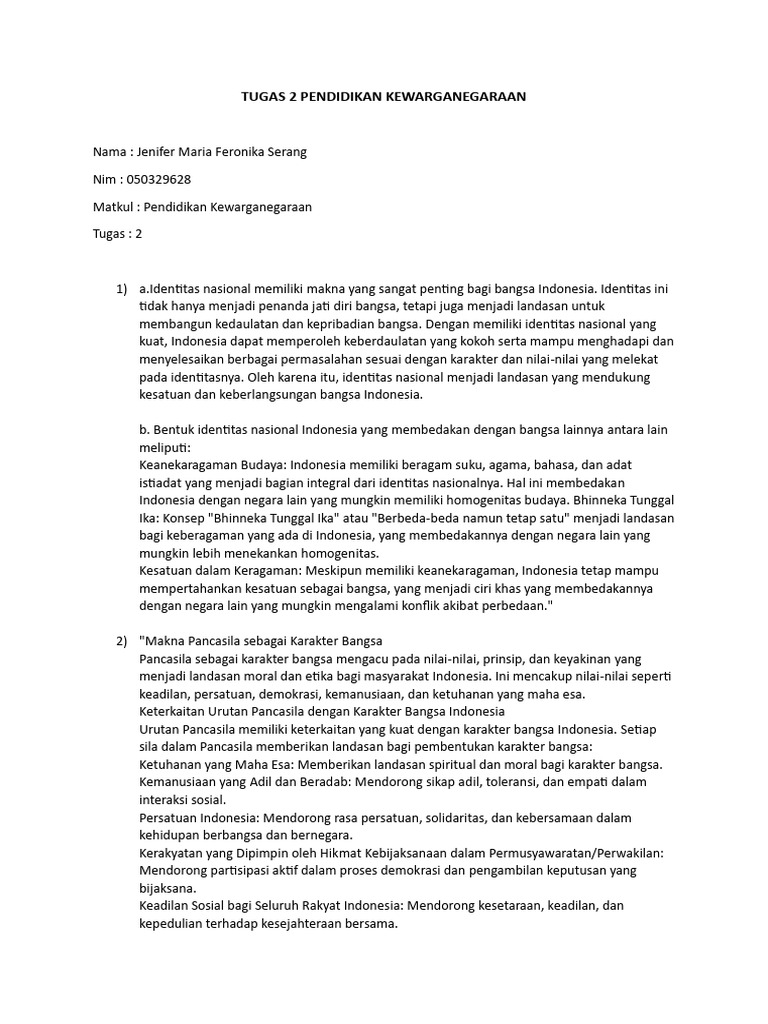 Pendidikan Kewarganegaraan Tgs 2 | PDF