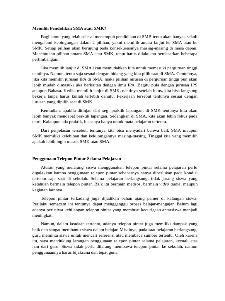 Contoh Teks Tanggapan Sederhana | PDF