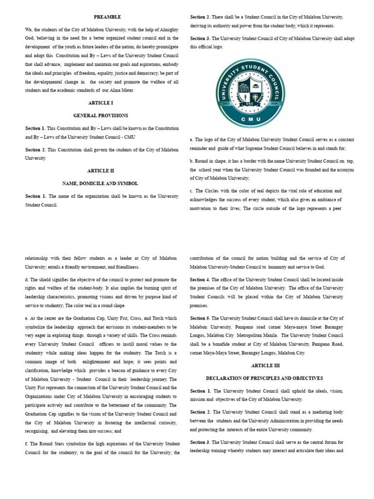 USC Proposed By-Laws (AY 23-24) | PDF | Presidents Of The United States ...