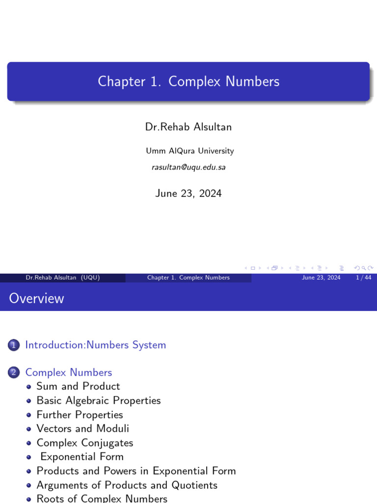 CH 1 | PDF | Complex Number | Exponentiation