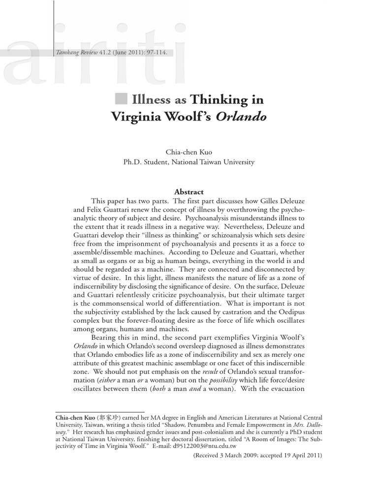 Ilness As Thinking | PDF | Psychoanalysis | Orlando: A Biography