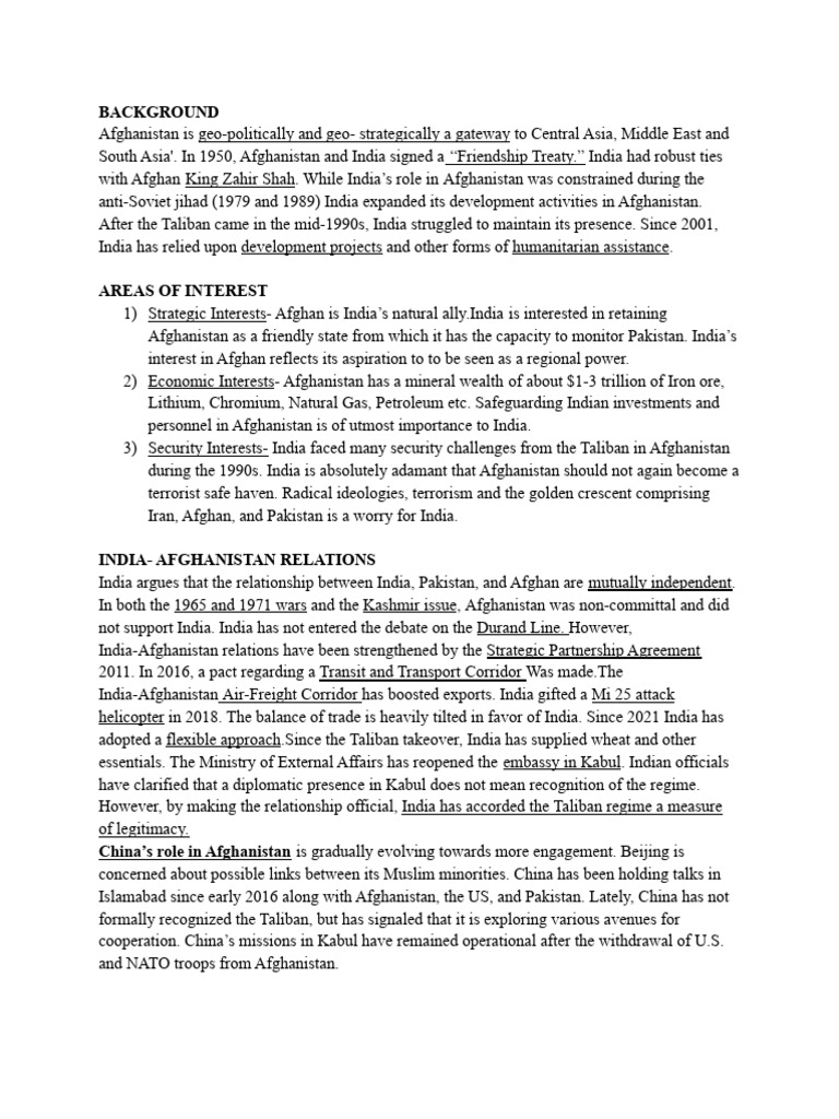 BACKGROUND | PDF | Afghanistan | Taliban