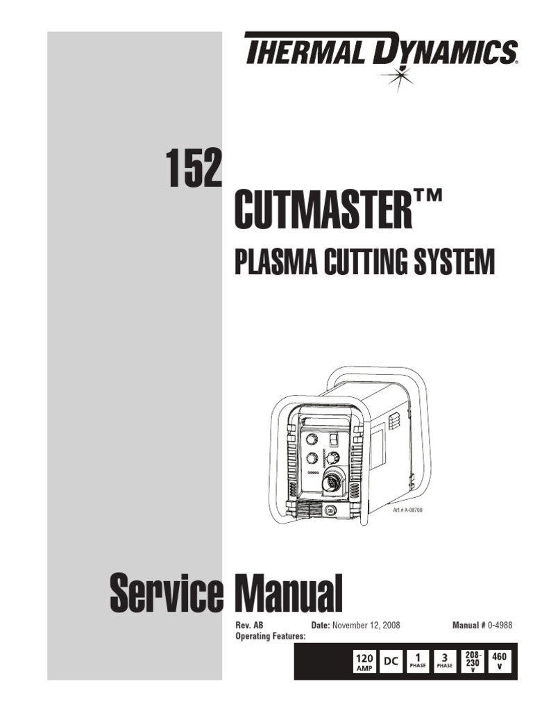 0-4988 SM Cutmaster 152 | PDF | Electric Arc | Welding