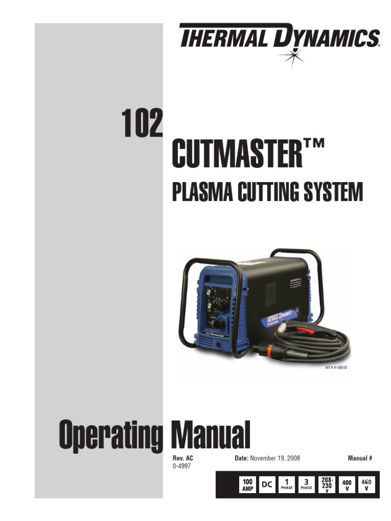 0-4997 OM Cutmaster 102 | PDF | Electric Arc
