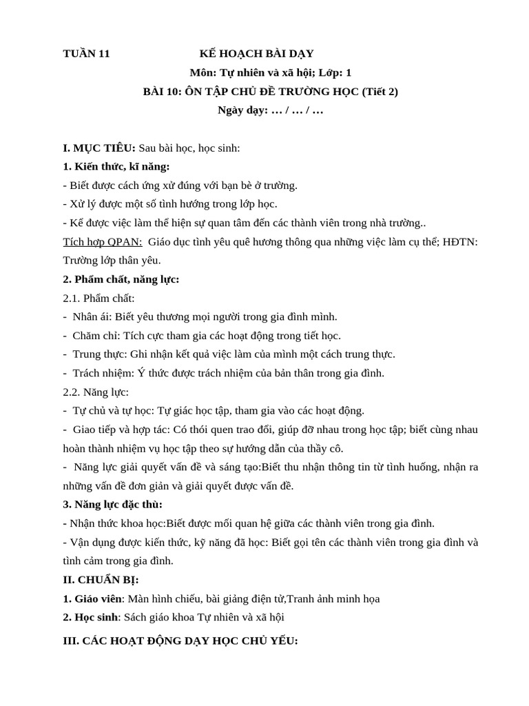 TNXH TUẦN 11-18 | PDF