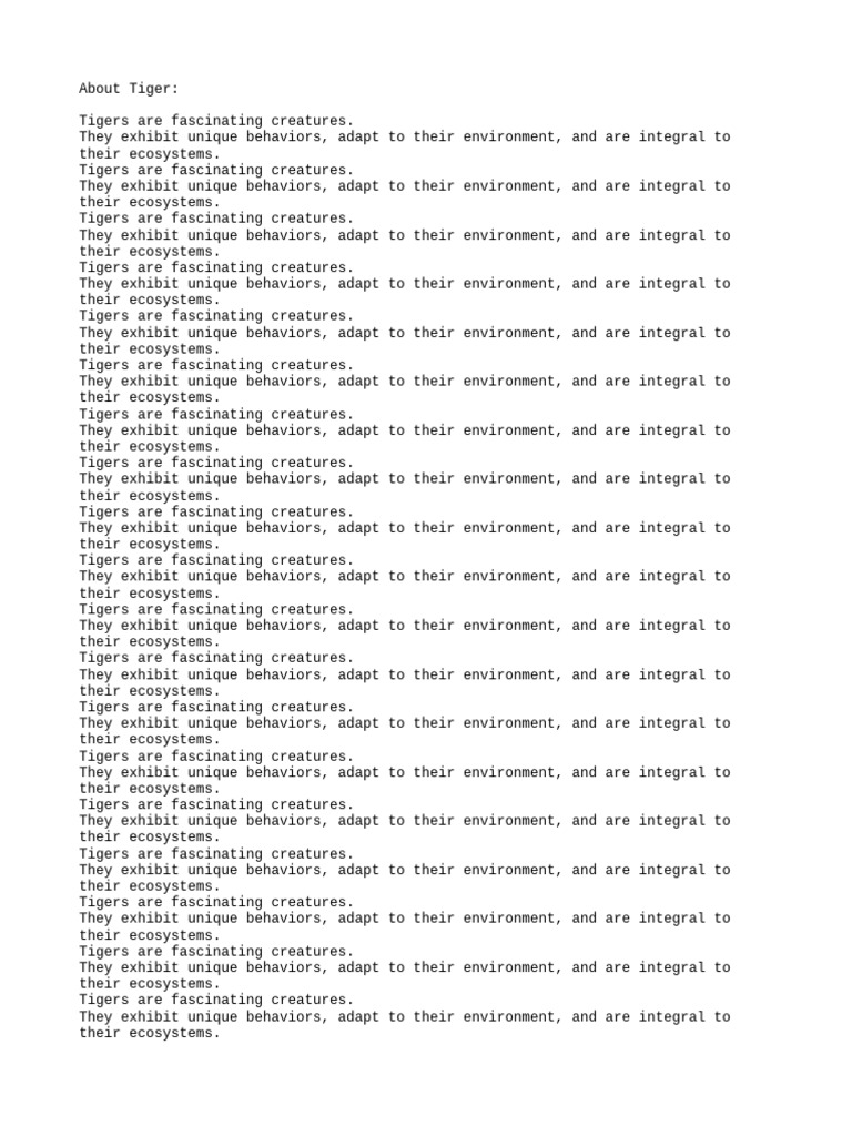 Tiger | PDF | Ecology | Environmental Social Science