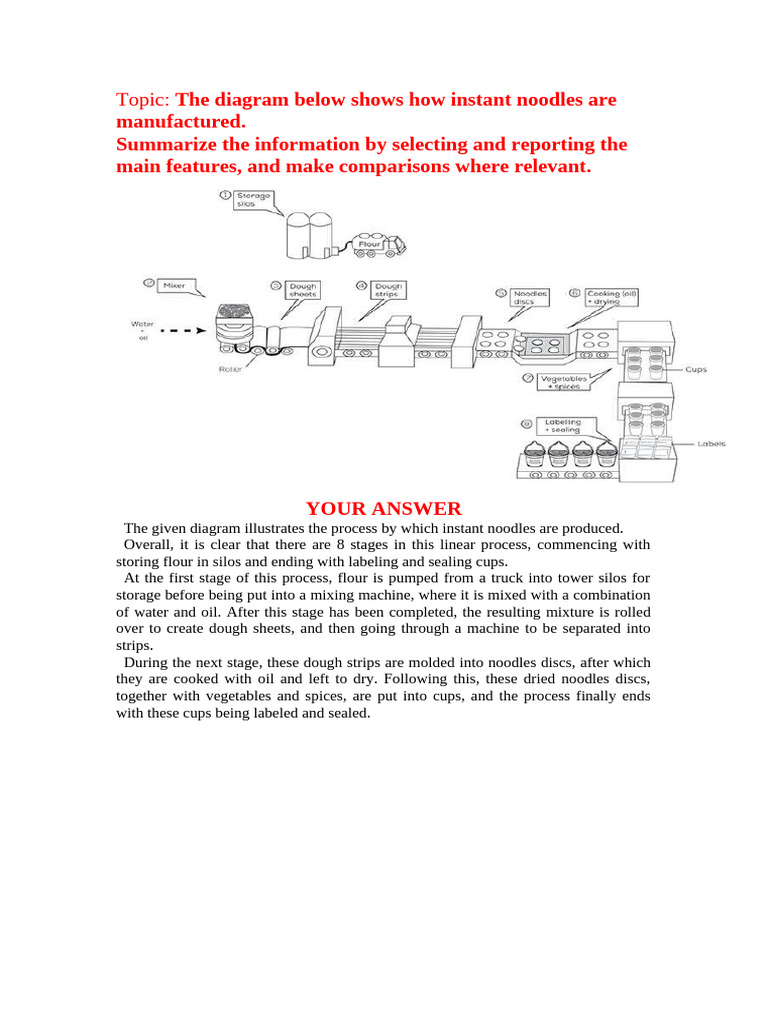 Instant Noodles Manufacturing Process | PDF