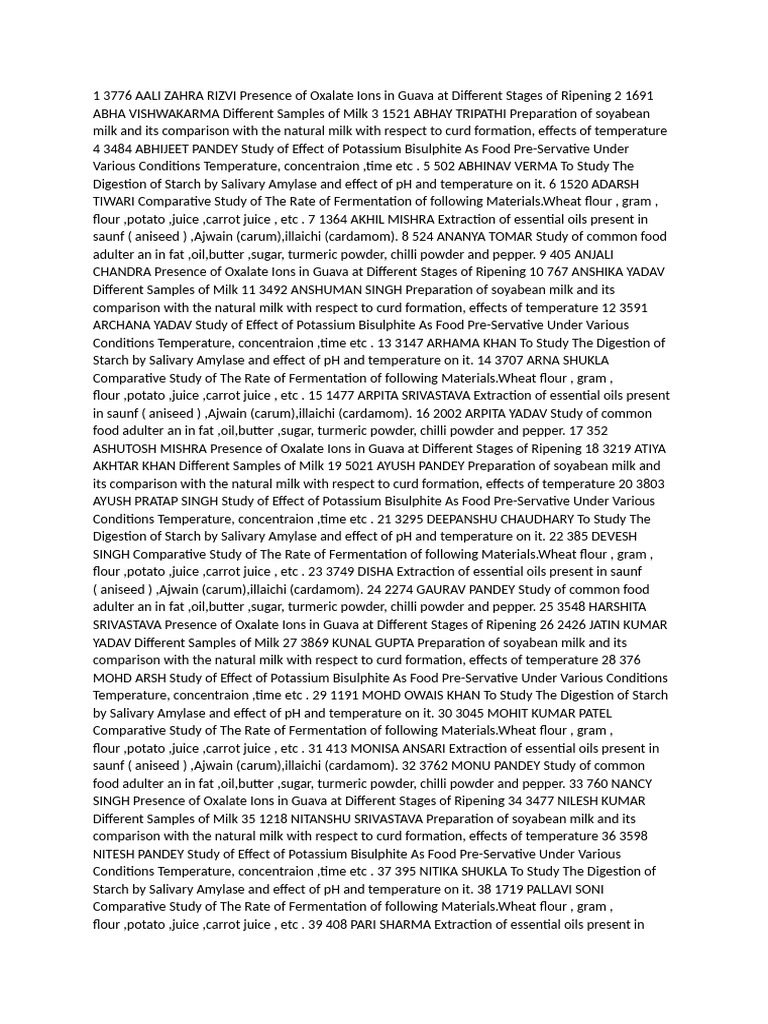 1 3776 AALI ZAHRA RIZVI Presence of Oxalate Ions in Guava at Different ...