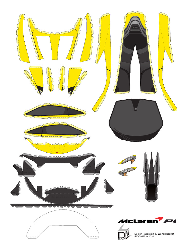 McLaren P1 Papercraft Template Guide | PDF
