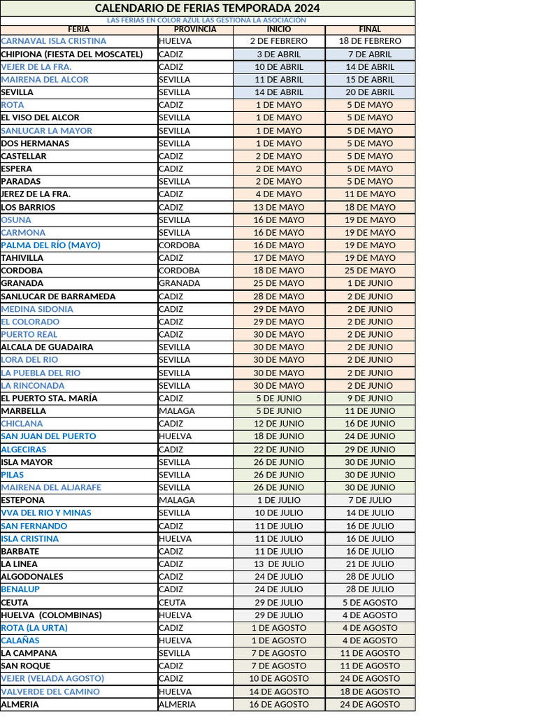 Fechas Ferias 2024 | PDF | Sevilla