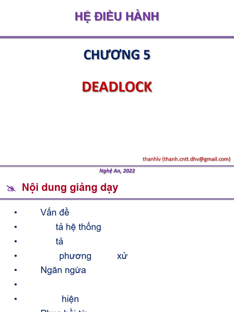 Chuong 5 - DeadLock | PDF