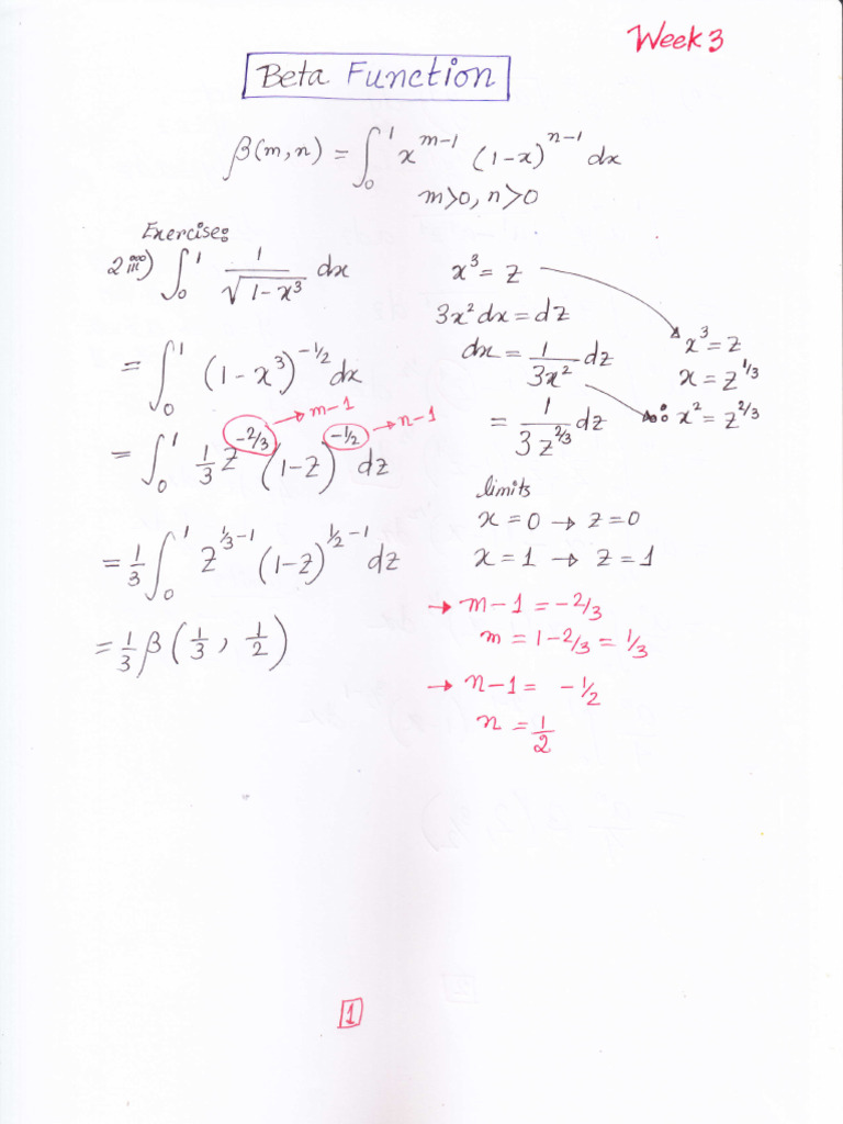 Gamma - Beta Function Examples | PDF