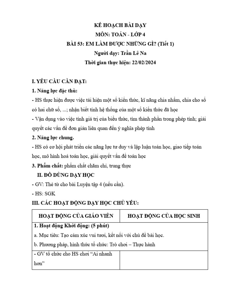 Toán - em Làm Đư C NH NG Gì | PDF