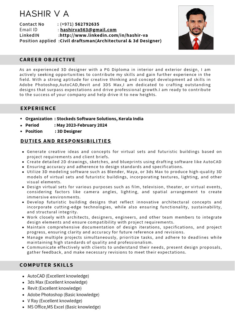 Hashir V A - CV&Portfolio 1A | PDF | 3 D Computer Graphics | Design