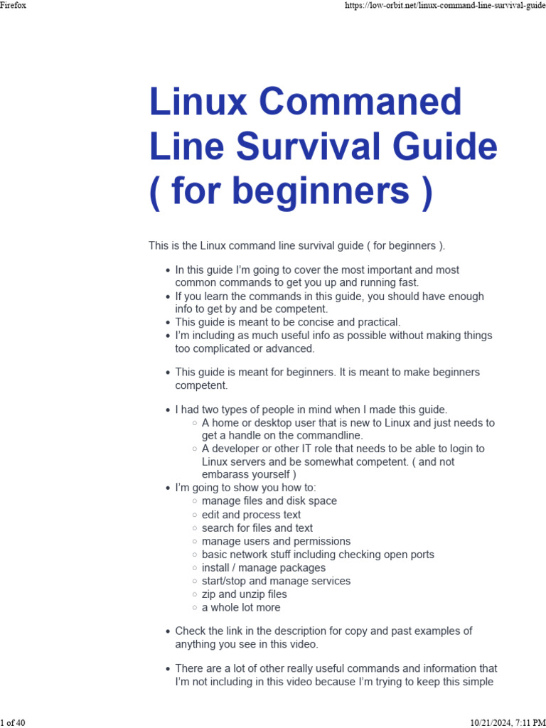 Beginner's Linux Command Line Guide | PDF | Zip (File Format) | Superuser