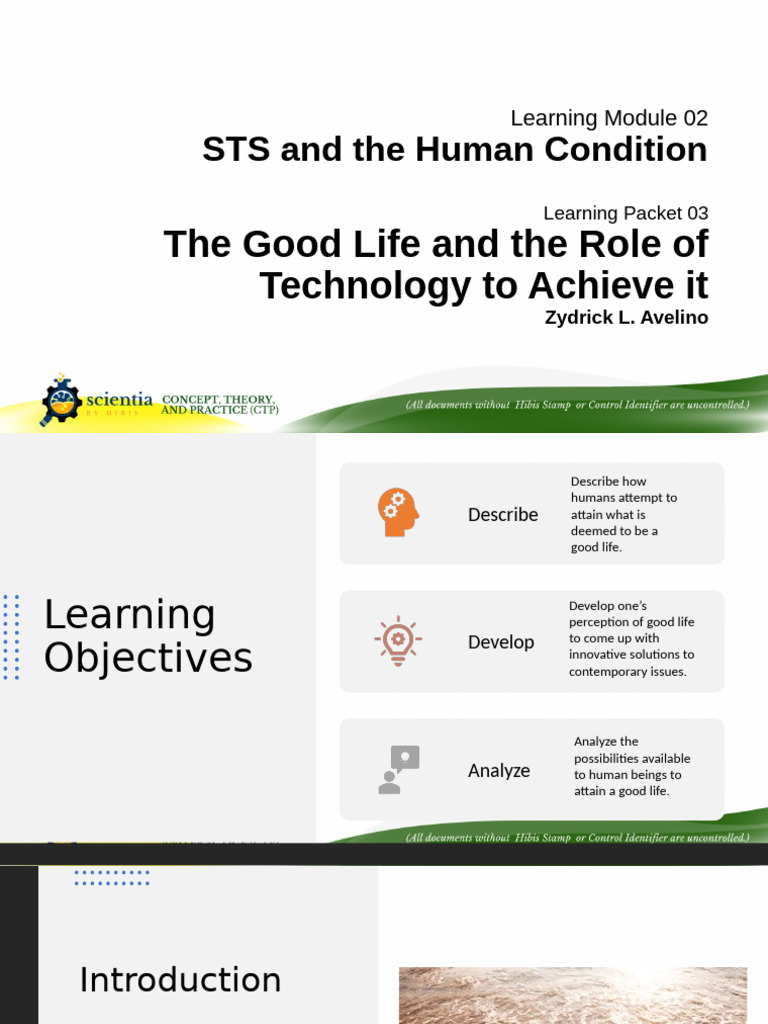 STS LM02 LP03 PPT | PDF | Hedonism | Stoicism