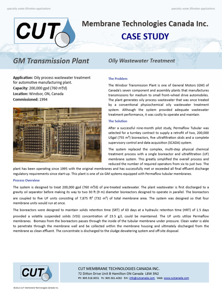 Automotive Wastewater Solutions | PDF | Membrane | Water Pollution