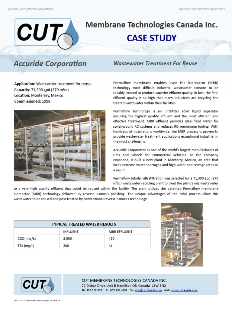CASE STUDY ACCURIDE (Permaflow) | PDF | Membrane | Separation Processes
