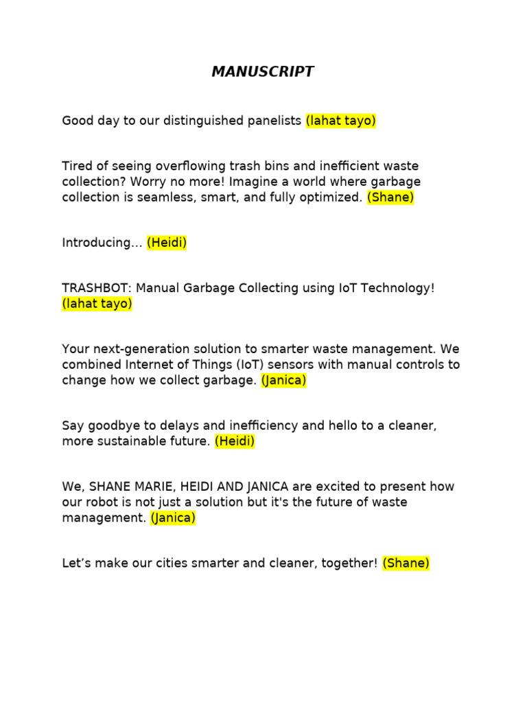 Manuscript For Defense 1 | PDF | Waste Management | Internet Of Things