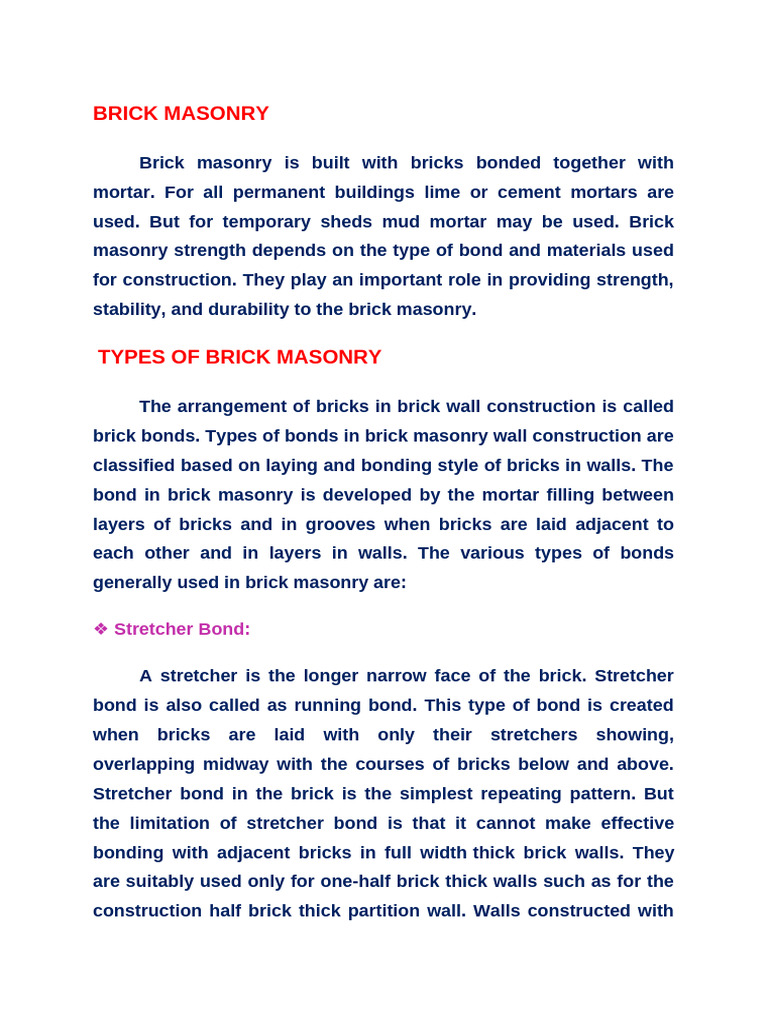 Brick Masonry | PDF | Masonry | Brick