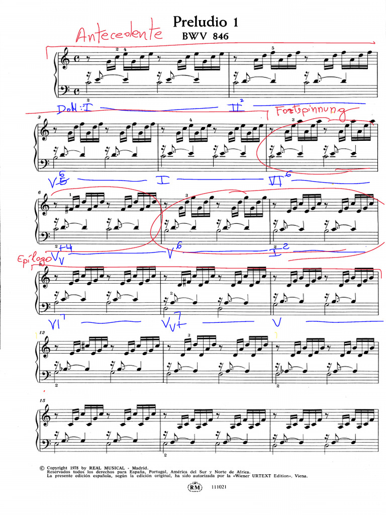 Preludio y Fuga 1 Vol 1 J.S.bach 1 2 | PDF